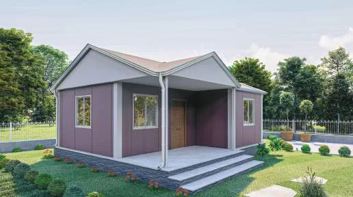 Tek Kat Prefabrik Ev 55 m² 1+1 MODEL B147 - 3D Prefabrik Evler